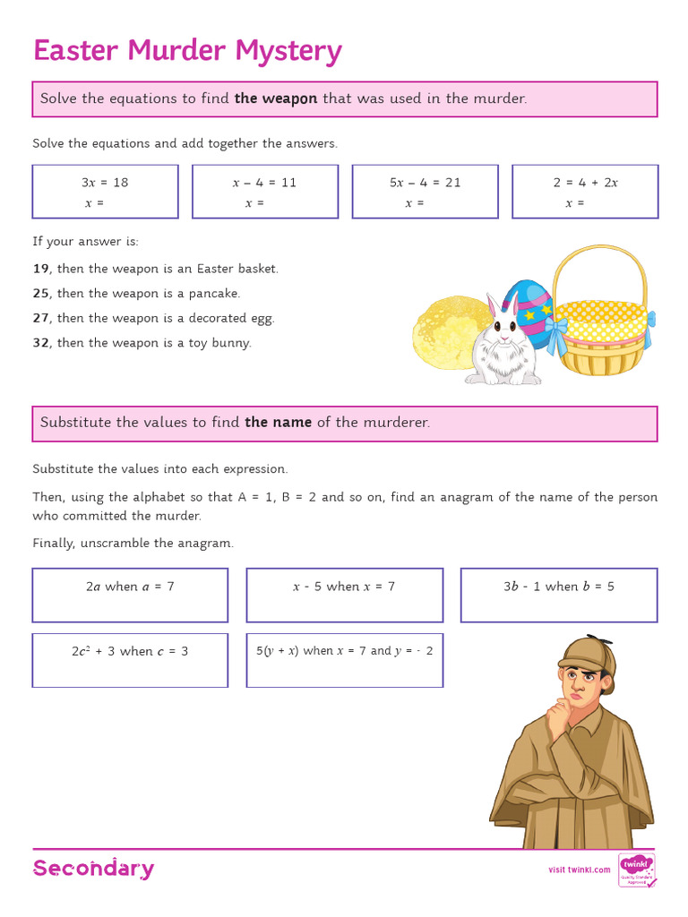 Easter Murder Mystery Worksheet | PDF