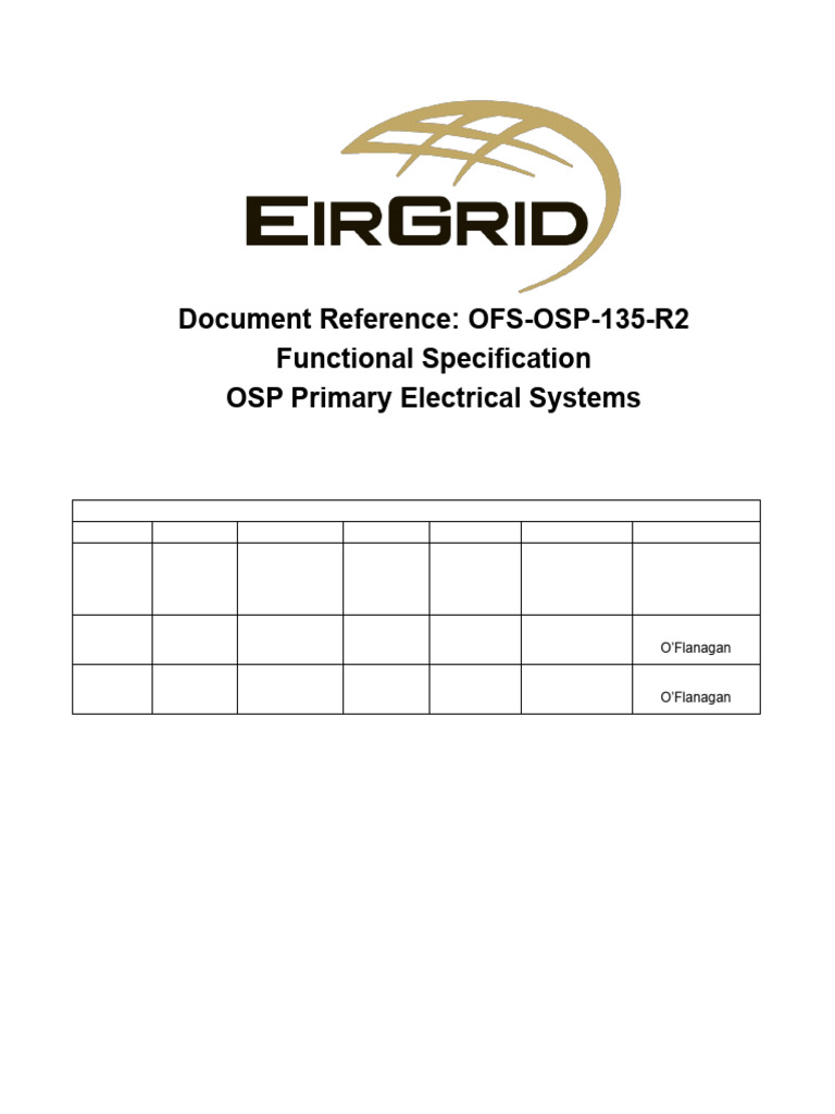 OFS-OSP-135-R2-Primary-Electrical-Systems Eirgrid | PDF