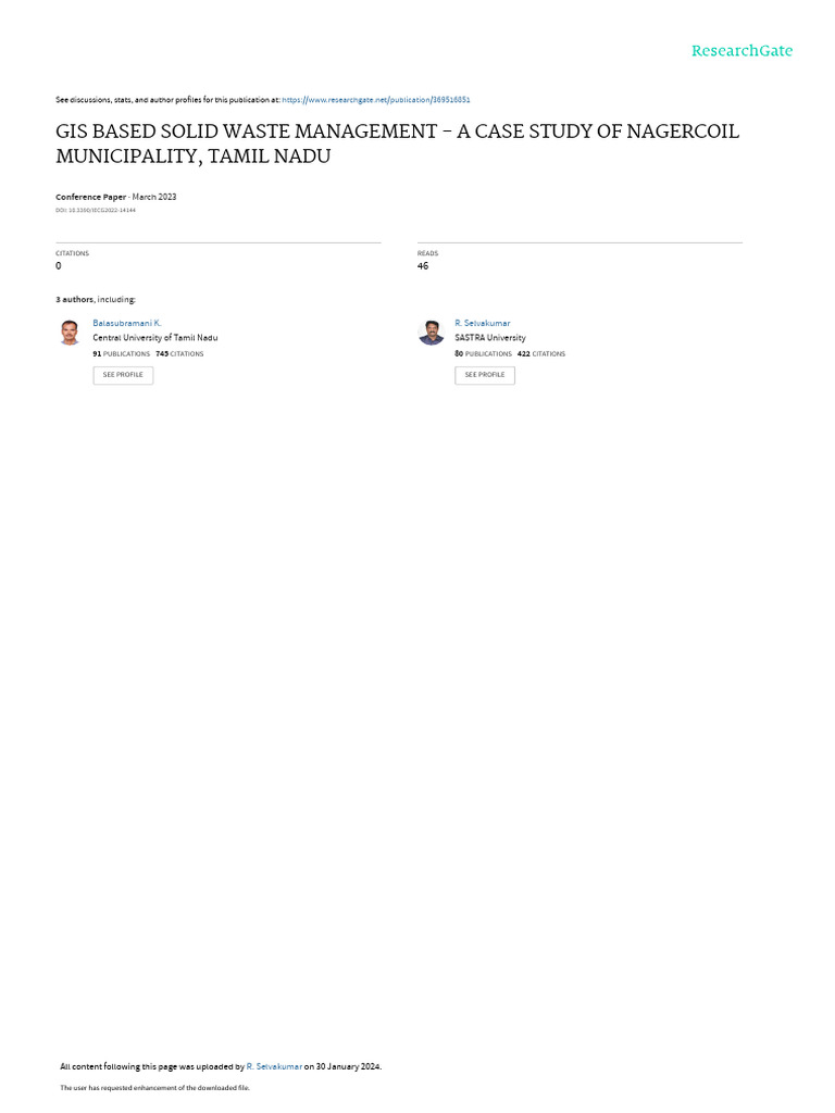 Gis Based Solid Waste Management - A Case Study of | PDF
