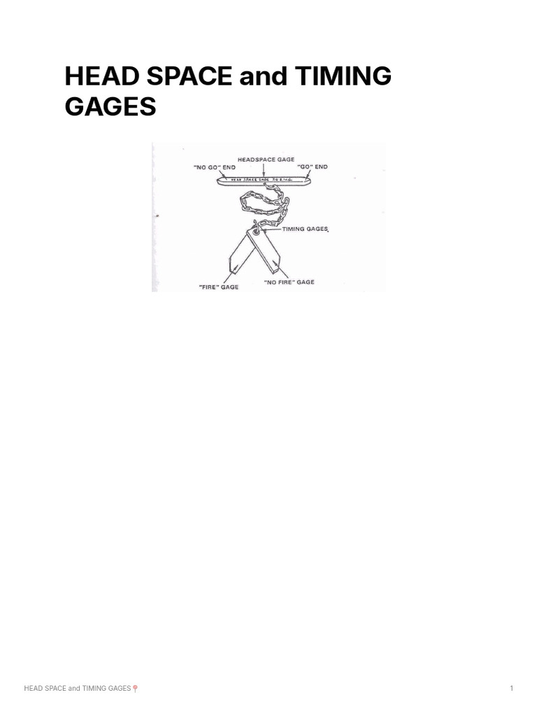 HEAD SPACE and TIMING GAGES | PDF