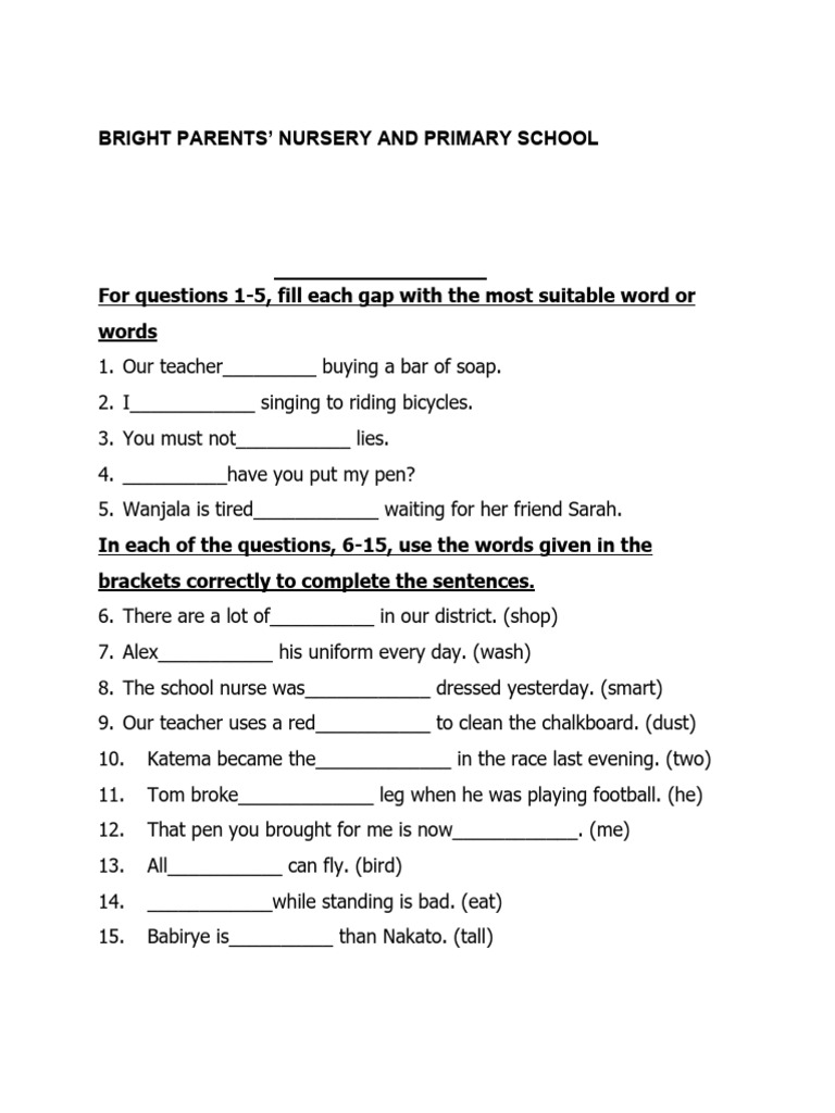 English p.4 EOT 2 | PDF
