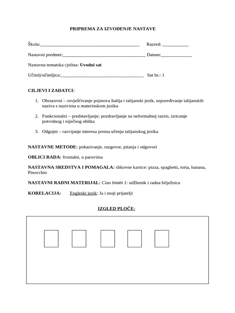 01.+Ciao+Bimbi!+1 Priprema | PDF