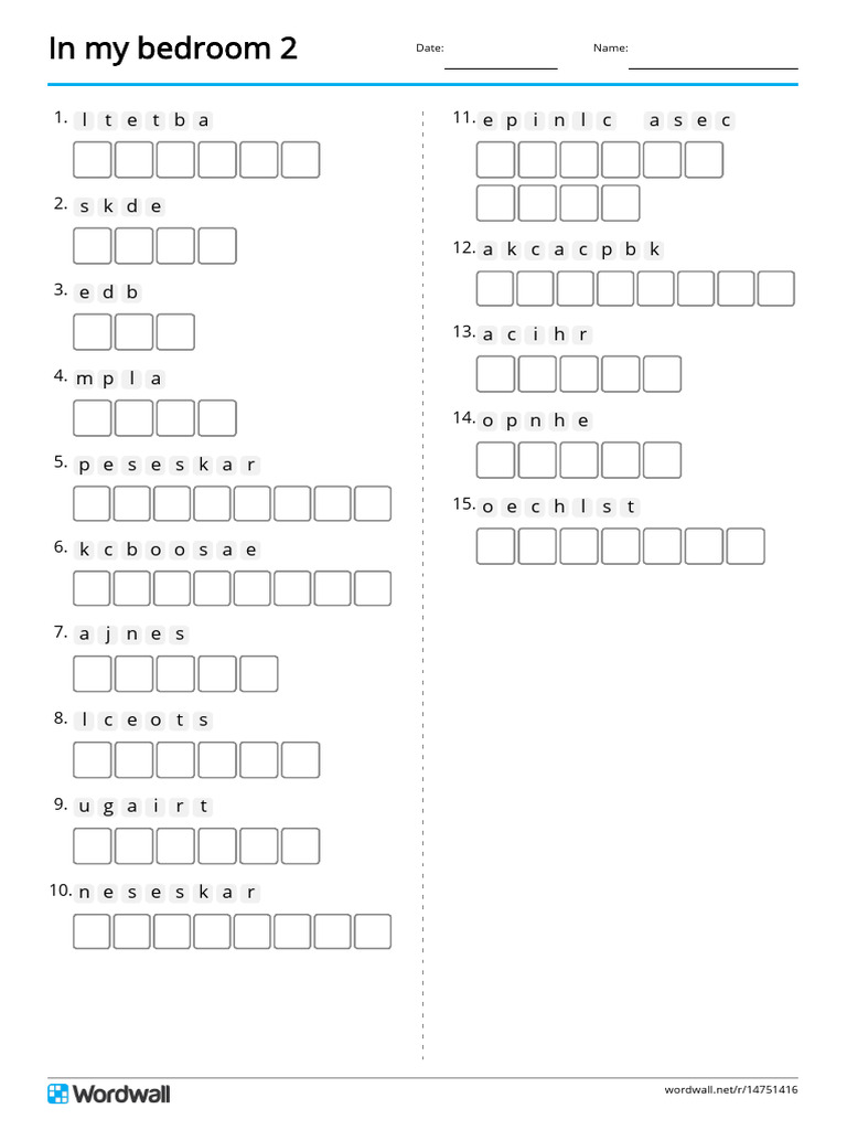 In My Bedroom 2 Anagram | PDF | Foreign Language Studies | Science & Mathematics