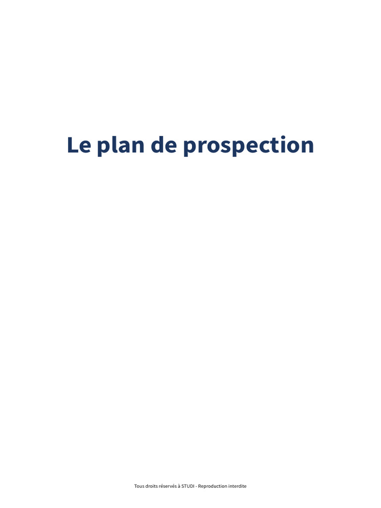 CHAPITRE 2 - Plan-Prospection | PDF | Career & Growth | Finance & Money Management