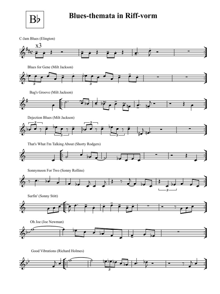 Blues Themata in Riff BB - Full Score | PDF