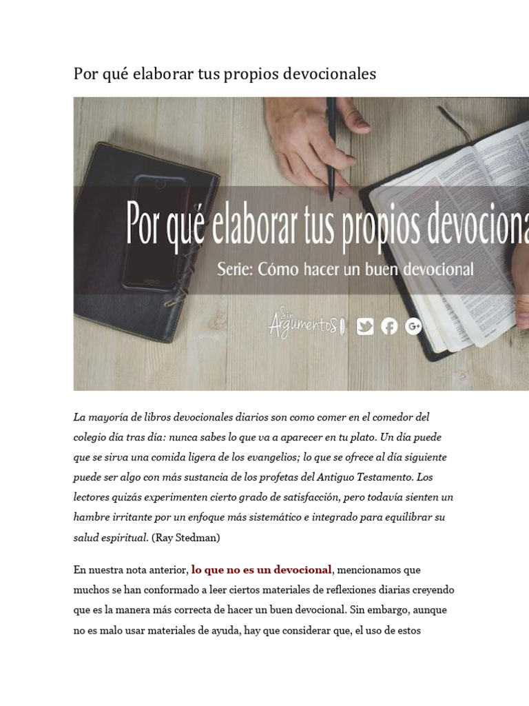 04.por Qué Elaborar Tus Propios Devocionales | PDF