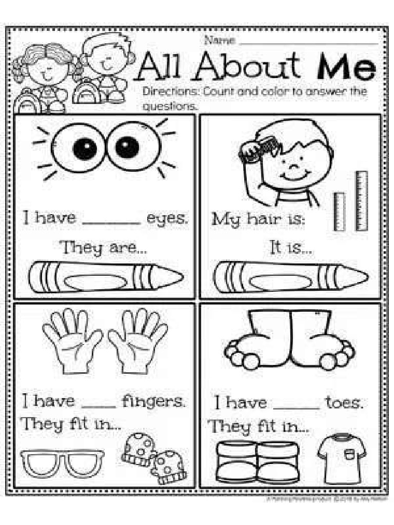 Count & Color - All About Me Binder | PDF