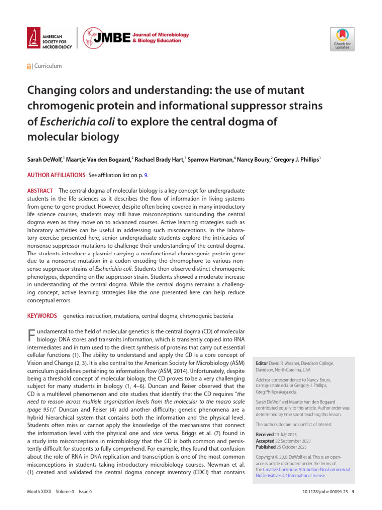 Dewolf Et Al 2023 Changing Colors and Understanding The Use of Mutant ...