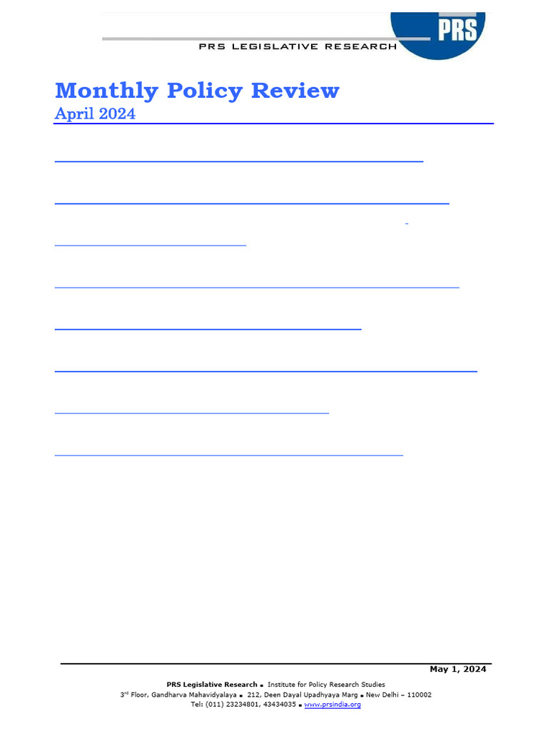 MPR April 2024 | PDF