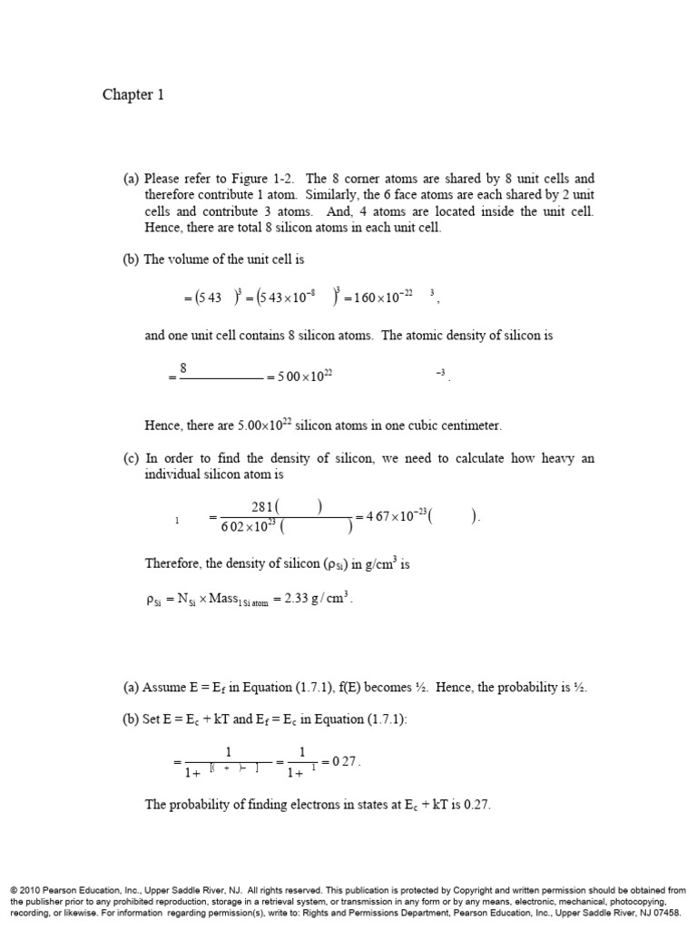 Solution Manual For Modern Semiconductor Devices For Integrated Circuits 1st Ed - Chenming C. Hu ...