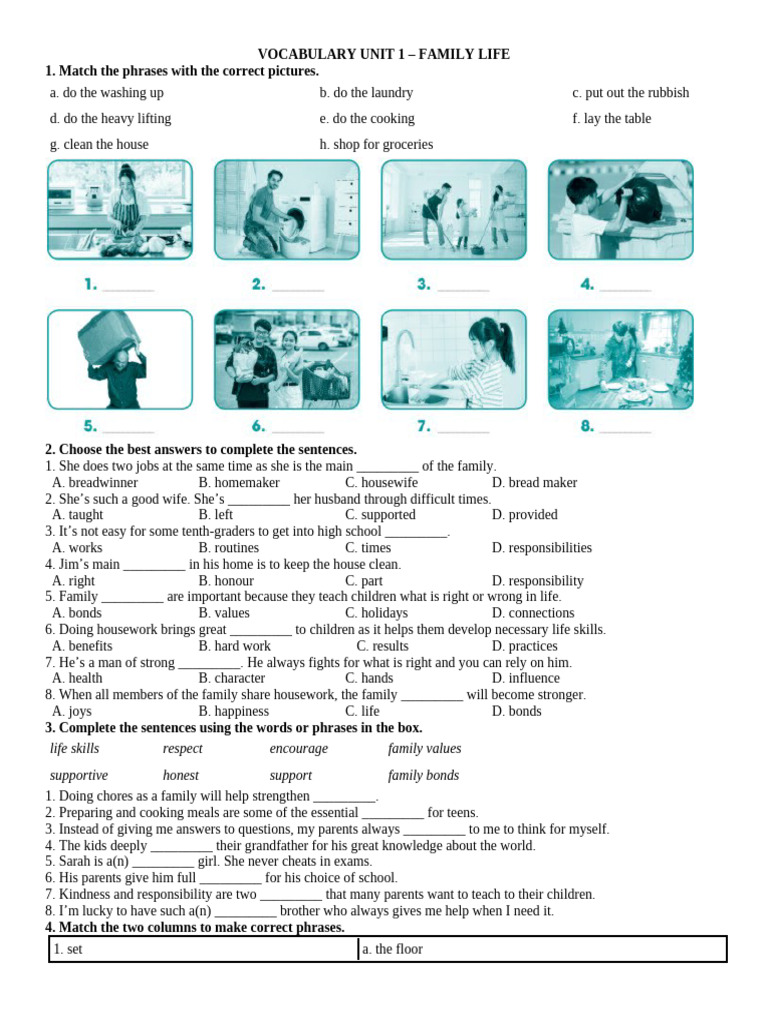 Vocabulary Unit 1 | PDF
