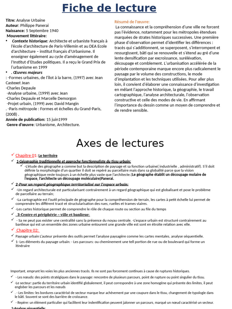 Fiche de Lecture | PDF