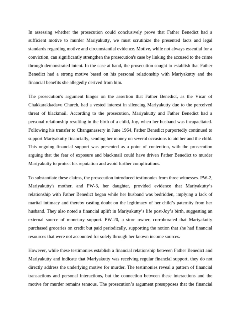 Arguments (Father Benedict) | PDF | Circumstantial Evidence | Politics