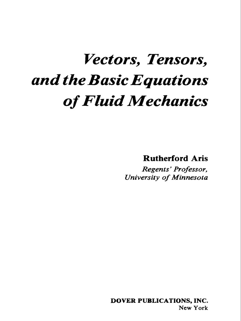 (Dover Books On Mathematics) Rutherford Aris, Mathematics - Vectors, Tensors and The Basic | PDF