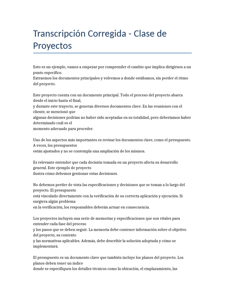 Transcripcion Clase Proyectos Completa Corregida | PDF