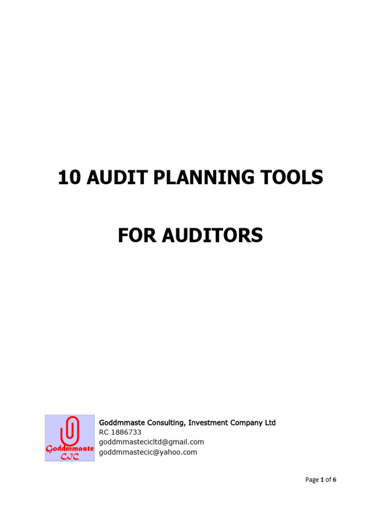 10 Audit Planning Tools for Auditors | PDF