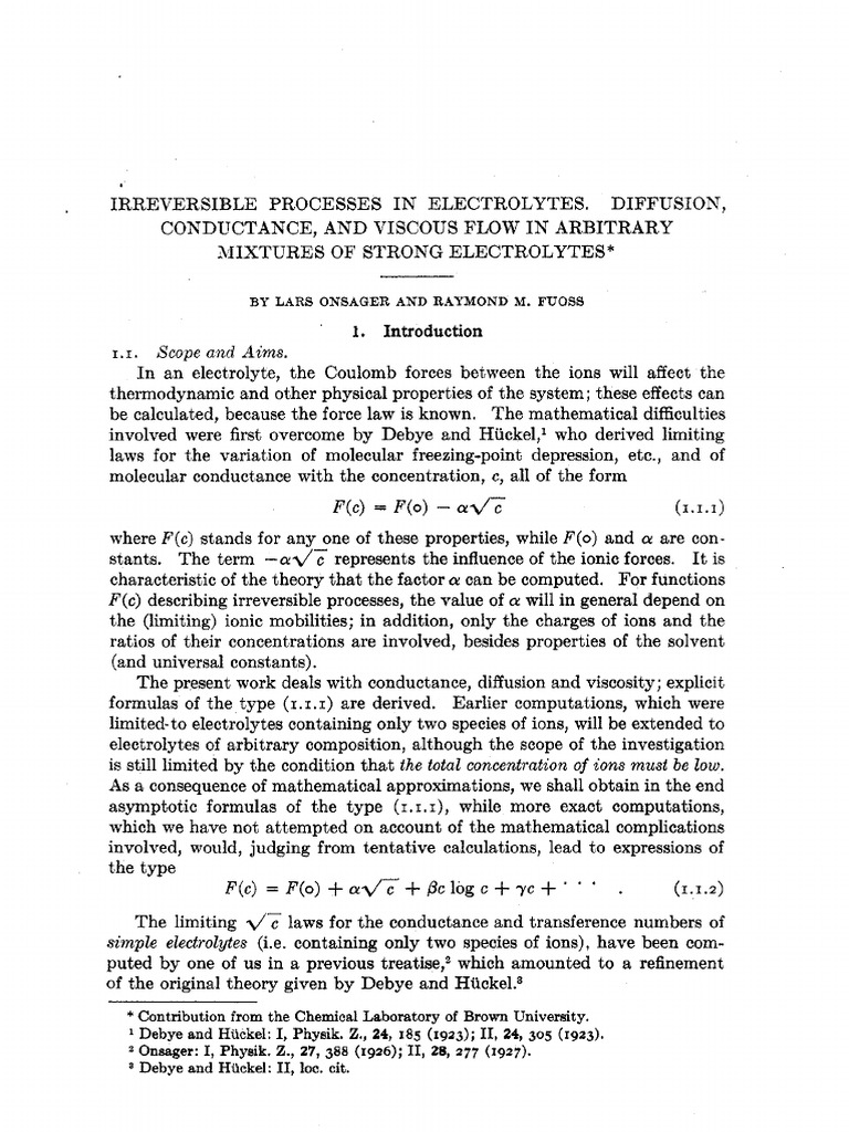 Onsager&Fuoss | PDF