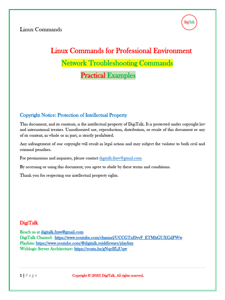 Linux Networking Commands | PDF