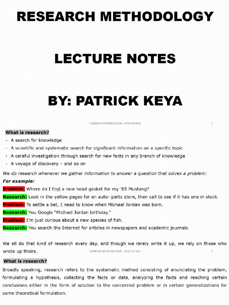 Lecture 1 Research | PDF