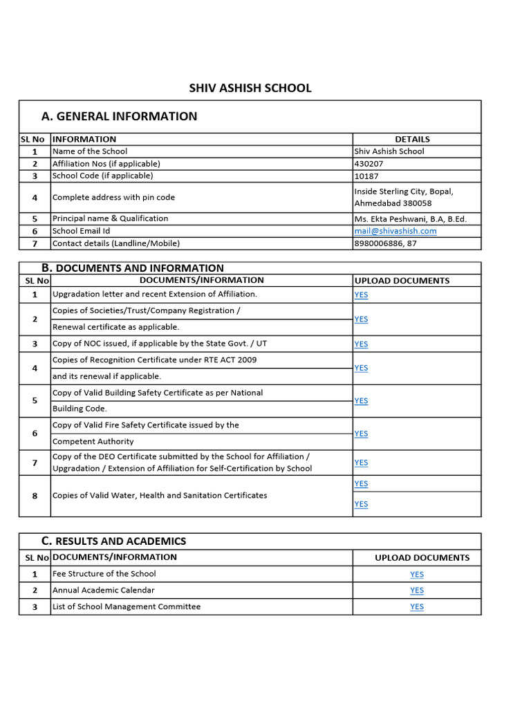 Shiv Ashish School: Documents and Information | PDF