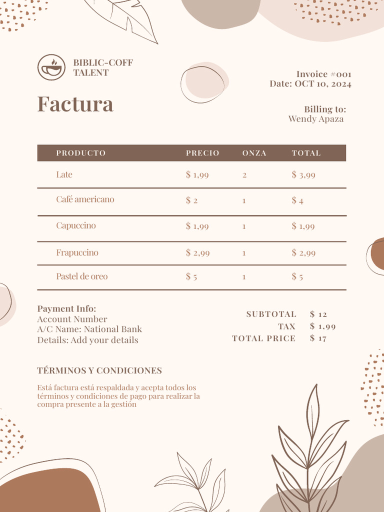 Wepik Hand Drawn Abstract Coffee Shop Invoice 20240905165251cVgx | PDF