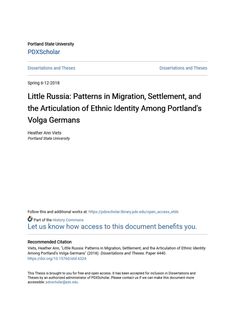 Little Russia - Patterns in Migration Settlement and The Articul | PDF