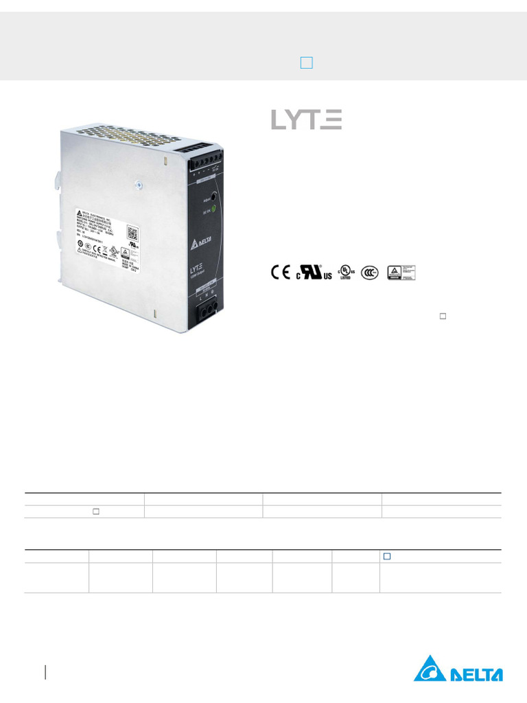 DELTA DRL 24V120WAA Datasheet | PDF