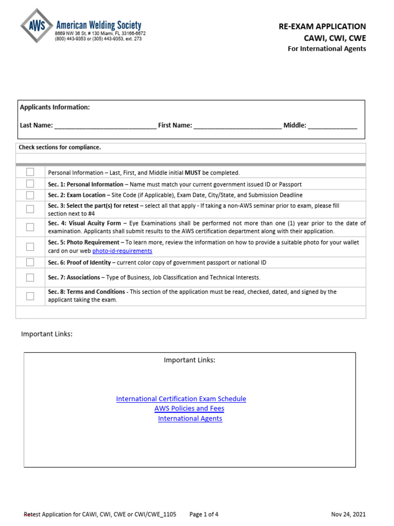 Intl Retest WI WE AWI | PDF