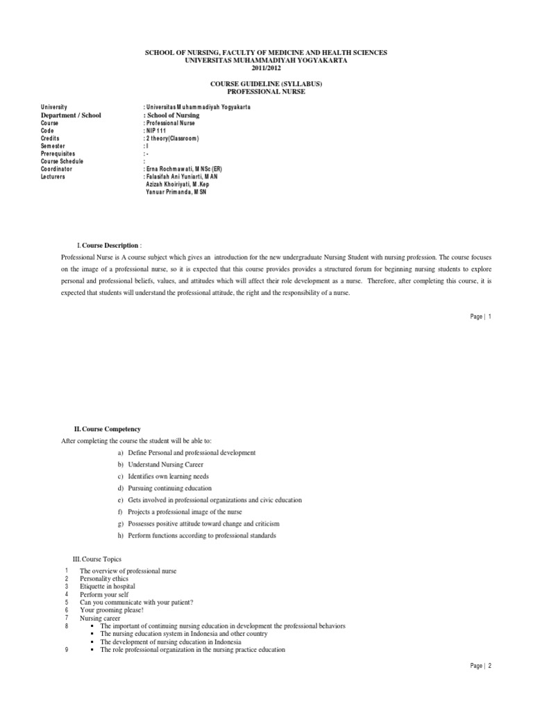 PROFESIONAL NURSE1112 | Nursing | Etiquette | Free 30-day Trial | Scribd