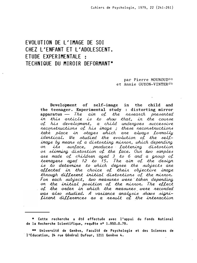 PMAV CahierPsy 1979 | PDF