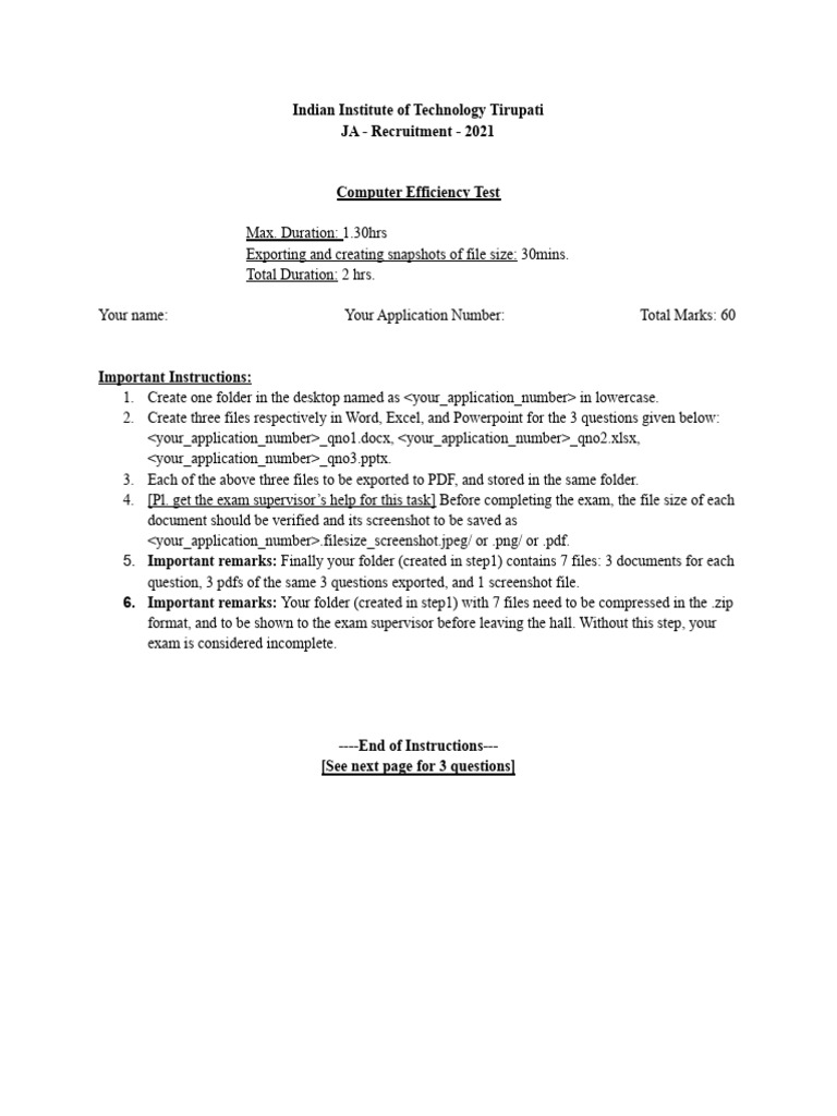 Junior Assistant - 2020 - CPT | PDF