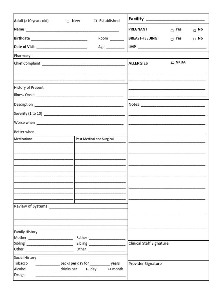 EMR Downtime Patient Chart Documentation Form | PDF | Medical Specialties | Business