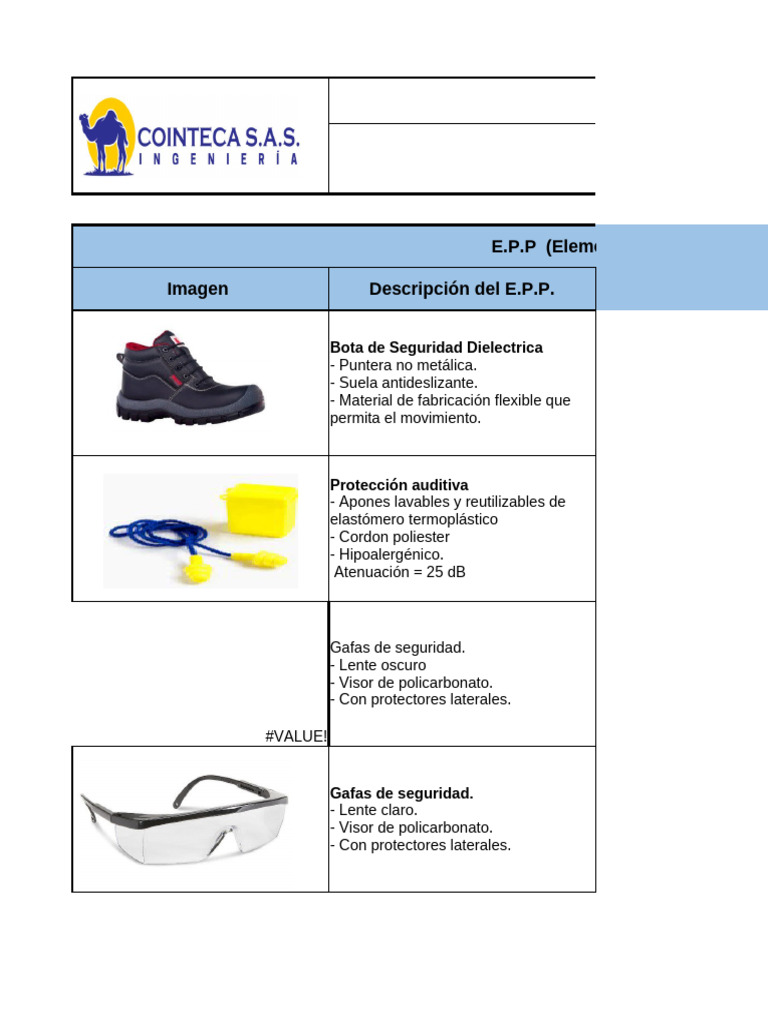 Sst-mt-05 Matriz de Epp Actualizada | PDF