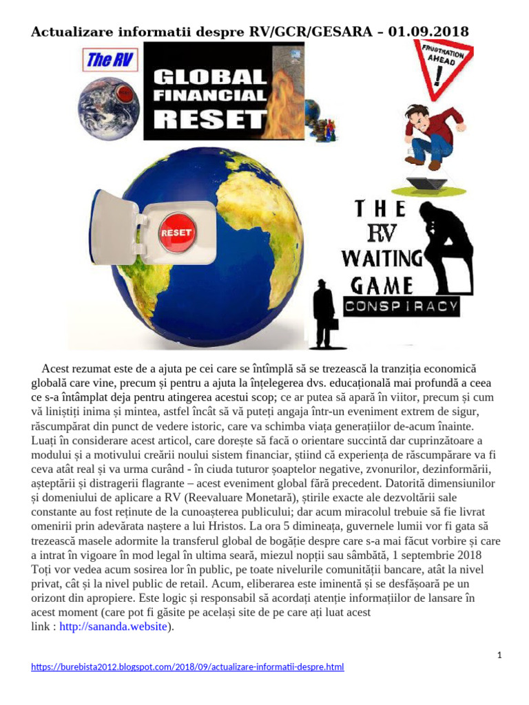 Actualizare Informatii Despre RV | PDF