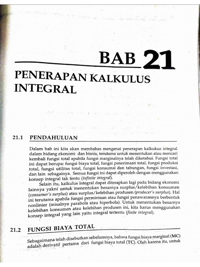 Intergral Tertentu Dalam Ekonomi | PDF