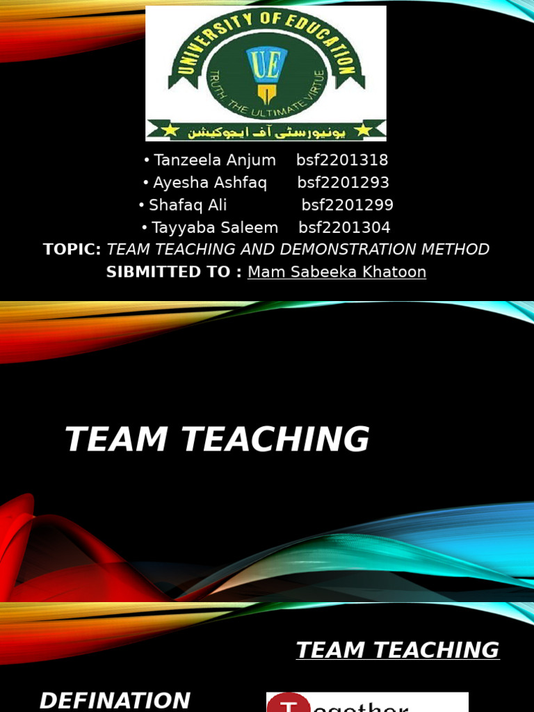 Team Teaching and Demonstration Method | PDF