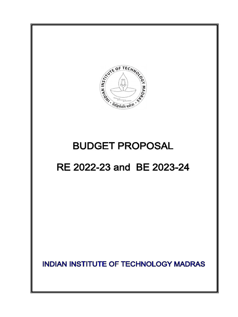 Budget Proposal 2023 24 | PDF | Engineering | Technology & Engineering