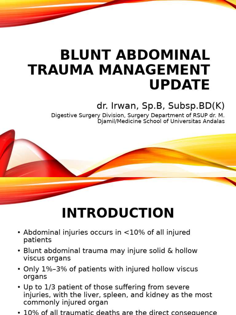 Dr. Irwan-Blunt Abdominal Trauma Management Update Edited (Autosaved) | PDF