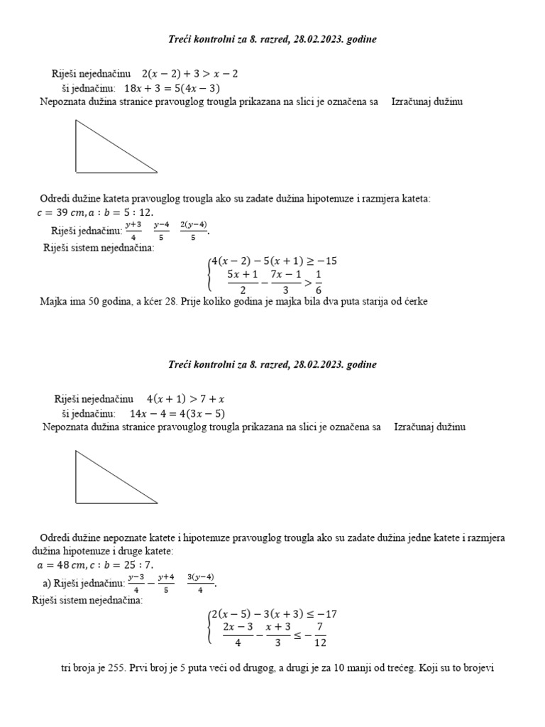 treci-kontrolni-za-8.-razred-2023 | PDF