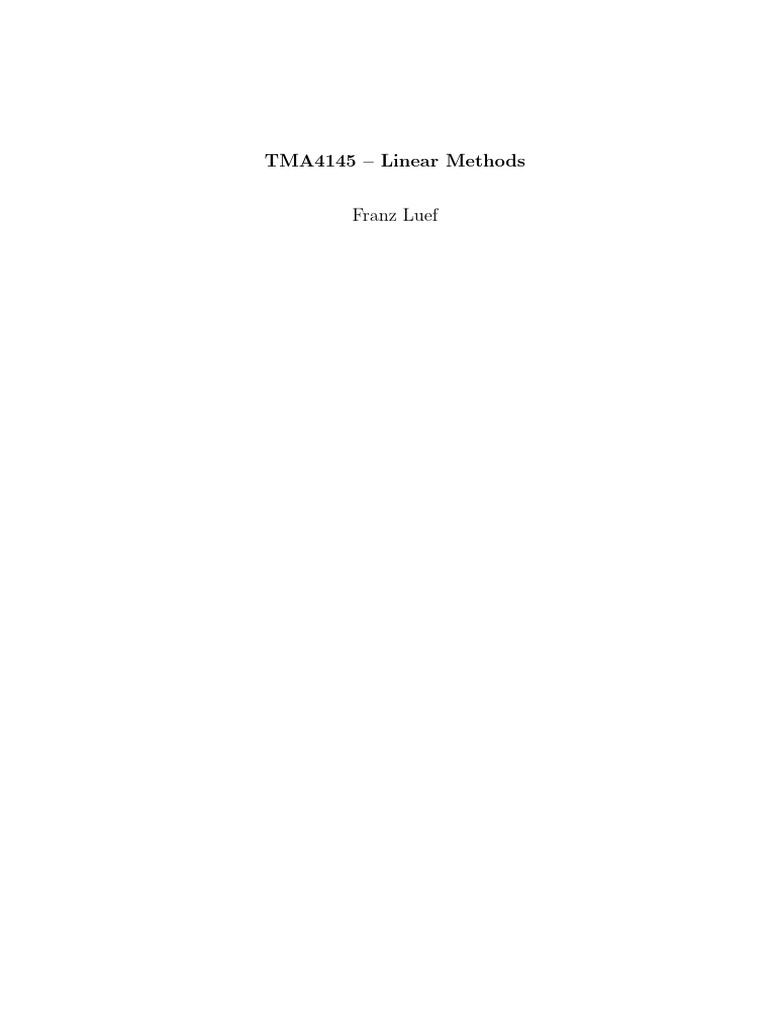 Franz Luef Linear Methods | PDF
