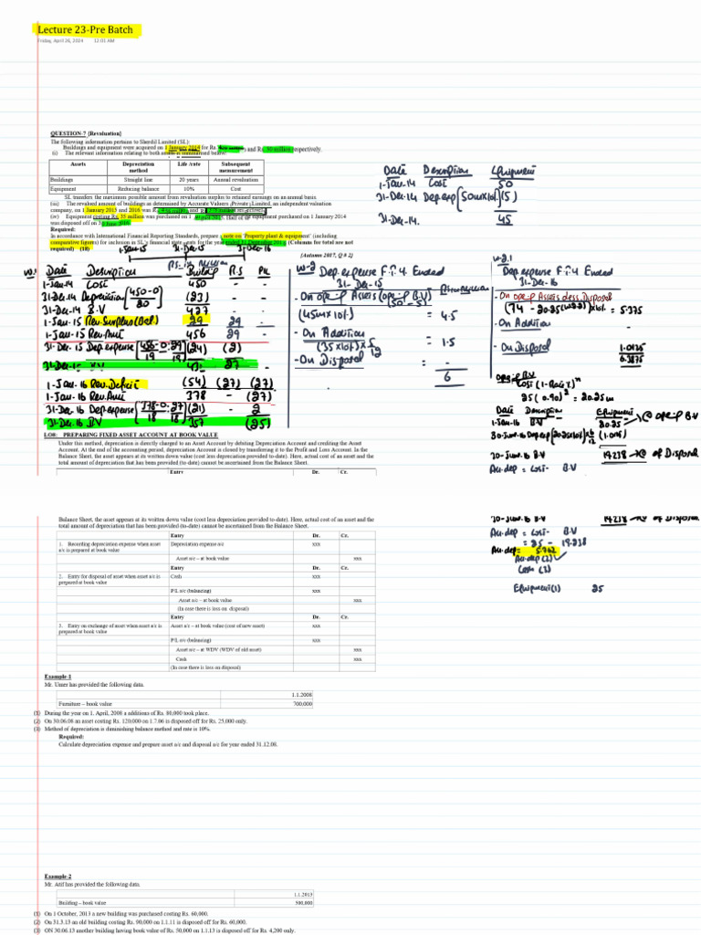 Fully Dep Asset + Past Paper Q7 | PDF