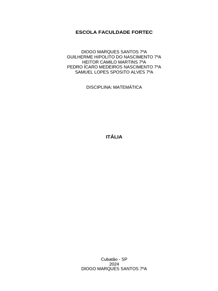 Trabalho 3 Bimestre Matematica | PDF