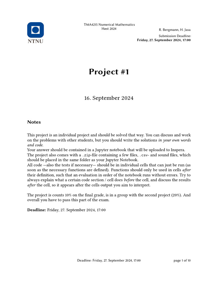Numerics Project1 | PDF