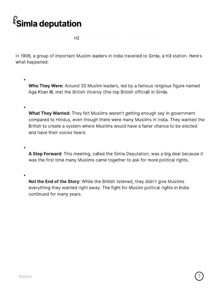 Simla Deputation | PDF