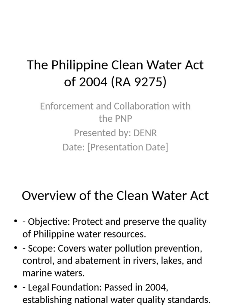 Philippine Clean Water Act Enforcement | PDF | Clean Water Act | Water ...