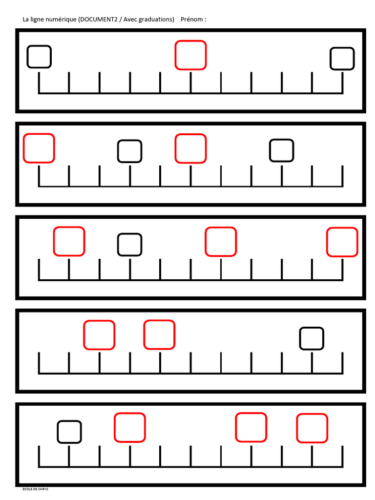 Ligne Numérique Avec Graduations FICHE 2 - ECOLE de CHRYS | PDF