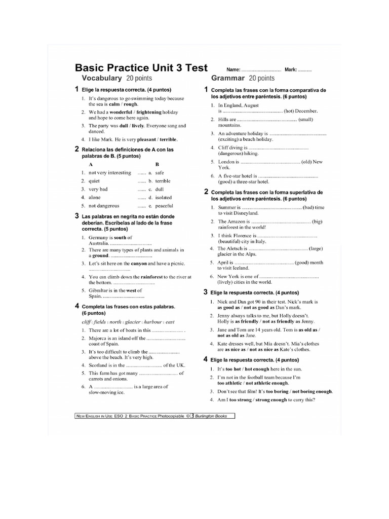 Unit 3 Practice Test | PDF