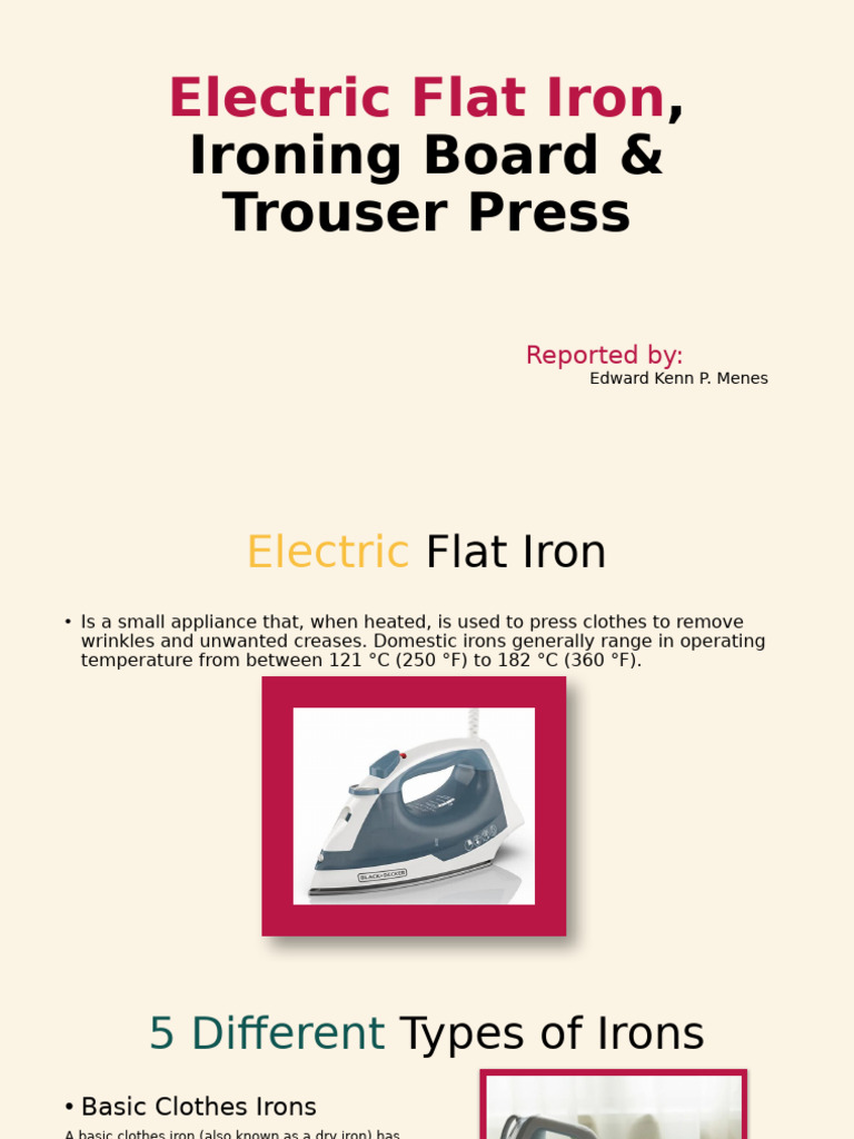 Electric Flat Iron | PDF | Steam | Trousers