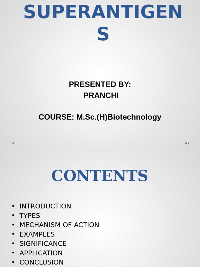 Superantigen Immuology Presentation 2.2 | PDF