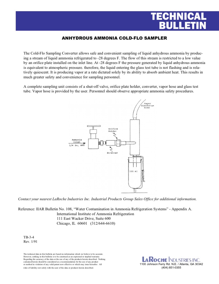 Anhydrous Ammonia Purity Testing | PDF | Home & Garden